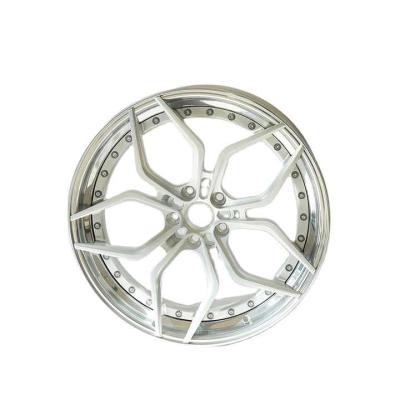 China 2 Piece Forged Wheel 20 Inch Brushed and Polished Car Wheel for sale