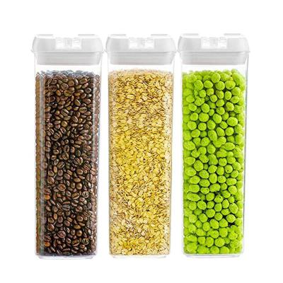 China Eco-Friendly BPA Free 3 Piece 1.9L Set Plastic Airtight Food Storage Container with Easy Lock Lids for sale