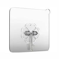 China Transparent Waterproof Sticky Adhesive Wall Hooks for Keys Bathroom Outdoor Kitchen Door for sale
