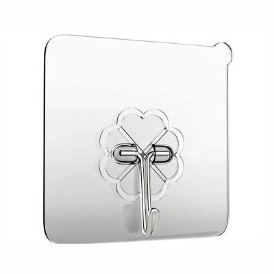 China Transparent Waterproof Sticky Adhesive Wall Hooks for Keys Bathroom Outdoor Kitchen Door for sale