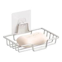 China No Drilling Wall Mounted 304 Rustproof Stainless Steel Square Soap Dish Holder for Bathroom and Kitchen for sale