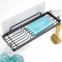 China Fast Draining and Drying Sponge Holder Soap Dish 2-in-1 Soap Holder for Shower Wall with Hooks for sale