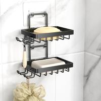 China No Drilling Wall Mounted Stainless Steel Double Soap Bar Holder for Shower and Kitchen for sale