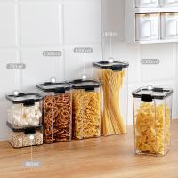 China Space Saver Stackable Clear PET Airtight Bulk Food Storage Containers Plastic Sealed Jar for sale