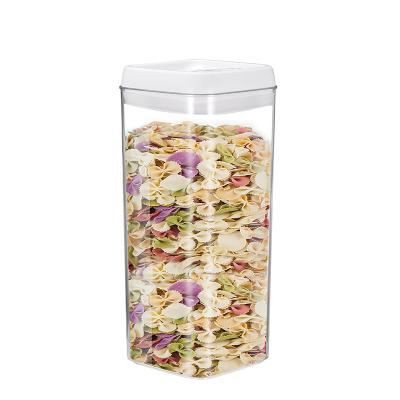 China Customized 3.1L Square Kitchen Use Big Transparent Plastic Airtight Food Storage Container for sale