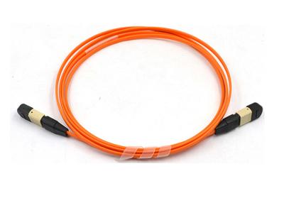 China 50 / 125UM Ribbon Fiber Optic Cable , 12F MPO Multimode Fiber Patch Cord for sale