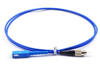 China FC To SC Optical Patch Cord One Meter Long 50dB Return Loss Blue Color for sale