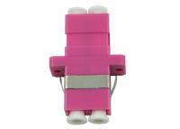 China Violet Color Optical LC Duplex Adapter Plastic Housing For OM4 10G Cable for sale
