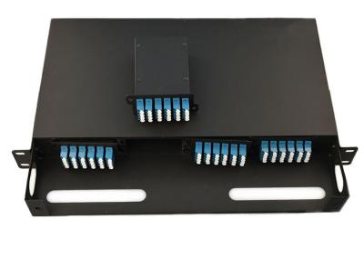 China Singlemode 1U MPO Patch Panel , Cold Rolled Steel Optical Patch Panel for sale