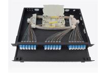 China 72 Cores LC Duplex Patch Panel , Single Mode Black Box Fiber Patch Panel for sale