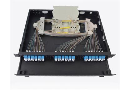 China 72 Cores LC Duplex Patch Panel , Single Mode Black Box Fiber Patch Panel for sale