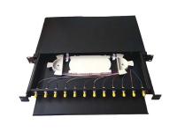 China SC ST FC 12 Port Fiber Patch Panel Single / Multi Mode Cold Rolled Steel Material for sale