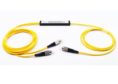 China FC UPC 1x2 Fiber Splitter , Fiber Optic PLC Splitter Small Black ABS Box for sale