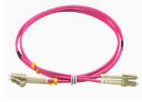 China OM4 LC LC Fiber Patch Cord , High Speed Fiber Optic Cable 35dB Return Loss for sale
