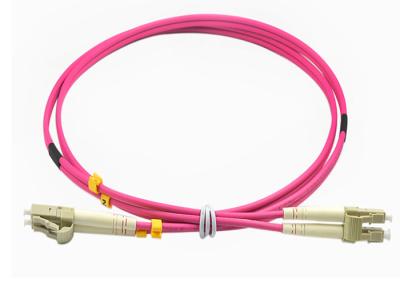 China OM4 LC LC Fiber Patch Cord , High Speed Fiber Optic Cable 35dB Return Loss for sale
