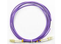 China LC LC Multimode Fiber Patch Cord Purple Color 850 / 1300NM Wave Length for sale