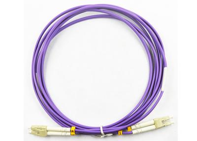 China LC LC Multimode Fiber Patch Cord Purple Color 850 / 1300NM Wave Length for sale
