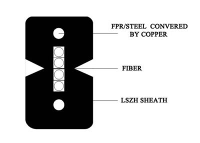 China FTTH Four Cores Indoor Fiber Optic Cable High Practical Applicability for sale
