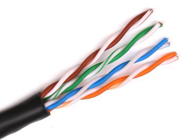 China Black FTP Cat6A Cable , Unshielded Cat 6 Network Cable 8 Conductors for sale
