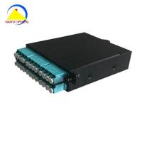 China 24 Cores OM3 OM4 40G  LC to MPO MTP Cassettes for 1U 19Inch MPOs Terminal for sale