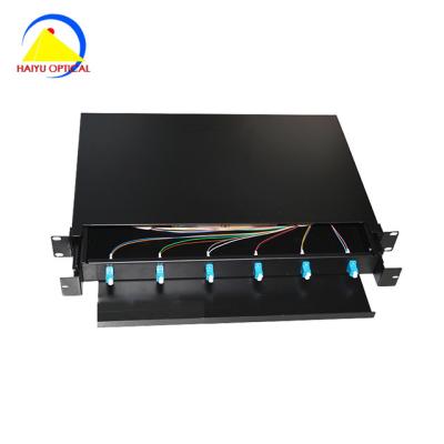 China 1RU FDP Loaded UPC Duplex Adapters Fiber Patch Panel Rack Mount for sale