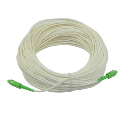 China Customized Length White Color SC APC to SC APC SM Simplex Single mode SC Fiber Optic Patch Cord for sale