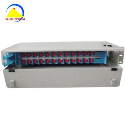 China 24 Port 2U Height Fiber Optic Patch Panel For Communication for sale
