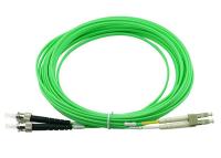 China 100G OM5 Duplex Fiber Optic Patch Cord 125μm LC To ST Lime Green for sale
