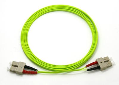 China OM5 Multimode Fiber Patch Cord Optical Duplex SC UPC Beige 1m WBMMF for sale