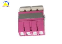 China LC UPC MM OM4 Quad Fiber Optic Adapter Zirconia Sleeve With Internal Shutter for sale