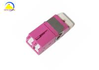 China MM OM4 Violet Color LC Duplex Adapter FTTB With Plastic Dust Cover for sale