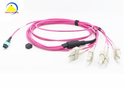 China OM4 8F Fiber Optic Patch Cord MPO SC Fiber Optic Fanout Cable for sale