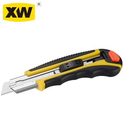 China Two Tone Overmolded Snap Off Blade Cutters Rapid Fire And Auto Lock Snap Off Knife SX1800N for sale