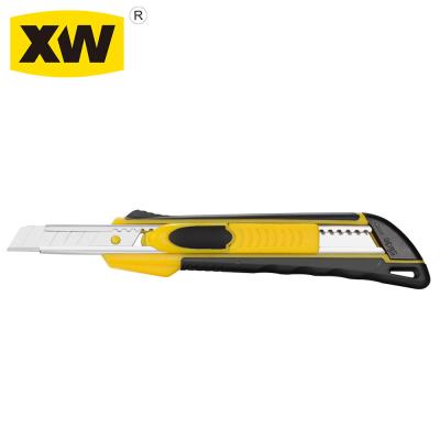 China Dual Zone Safety Knife Double Color Overmolded Retractable Knives Safety SX821 for sale