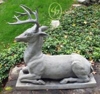 China Outdoor cast-iron lyinging deer  simulation sculpture  AA-020 for sale
