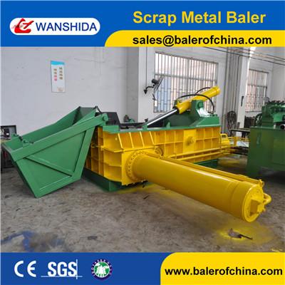 China Scrap metal baler diesel drive with hopper for sale