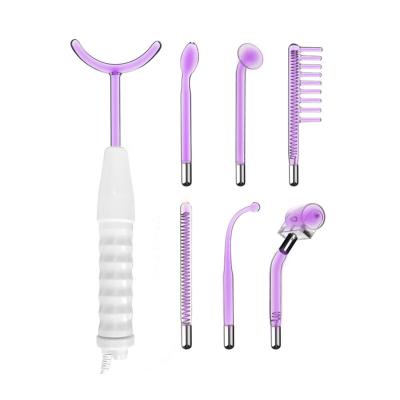 China Home 7 In 1 Abs Facial Beauty Machine Violet Ray High Frequency Glass Tube for sale