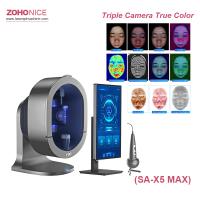 China 21.5 Inch 3 Cameras Hair Follicles Scalp Scanner Detector Facial Skin Analyzer Machine for sale