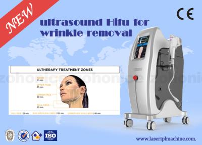 China Skin Tightening / Face Lifting HIFU Machine Vertical 7MHz / 4MHz With Transducer Handle for sale