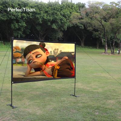 China 100 120 Inch Outdoor Portable Projector Screen Waterproof Fast Fold Projector Screen for sale