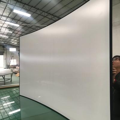 China 4K 180 Degree Curved Screen Fixed Frame Curved Home Theater Screen 120 Inch for sale
