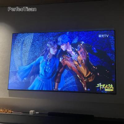 China ALR Fixed Frame Projector Screen 100 Inch UST Fresnel Screen Daytime for sale