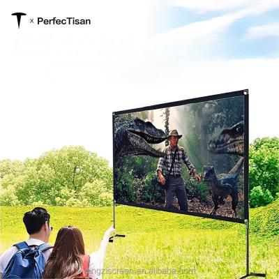 China Portable Outdoor Folding Projector Screen 100 Inch / 120 Inch Fast Fold Projector Screens for sale