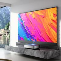 China 120 Inch Floor Rising Screen Electric Ultra Short Throw Laser Projector Screen for sale
