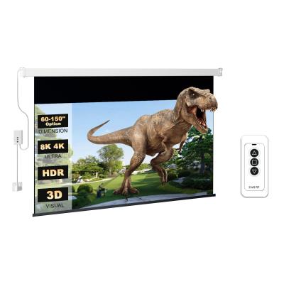 China 16:9 Drop Down Screen 150 Inch 200 Inch 300 Inch Motorized Projector Screens for sale