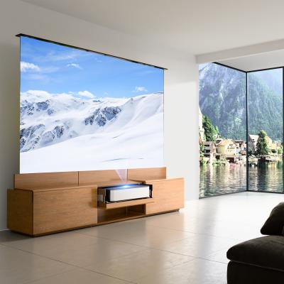 China Smart TV Cabinet Wooden Color UST Projector Cabinets Customized Motorized TV Cabinet for sale