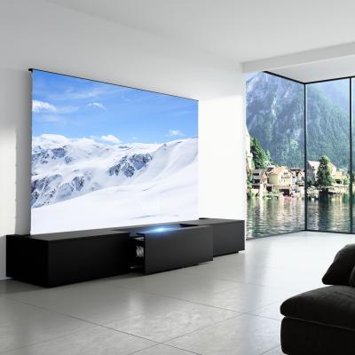 China Smart Laser TV Cabinets 100 inch 120 Inch 130 Inch Cabinet For Short Throw Projector Motorized TV Cabinet for sale