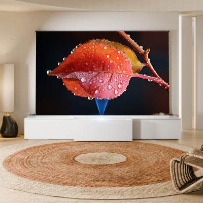 China Telescopic Laser TV Cabinet Full Motion Short Throw Projector Entertainment Center White Motorized TV Cabinet for sale