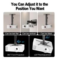 China Black Projector Ceiling Mount 25cm - 35cm Extendable Projector Ceiling Mount for sale