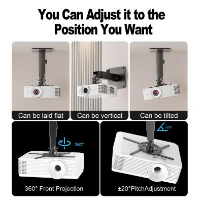 China Black Projector Ceiling Mount 25cm - 35cm Extendable Projector Ceiling Mount for sale